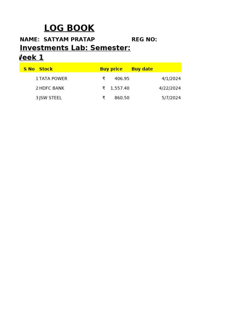 Log Book Template | PDF