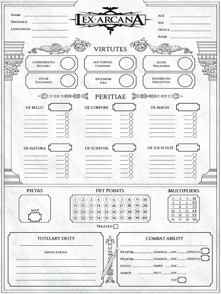 LexArcana - Character Sheet | PDF