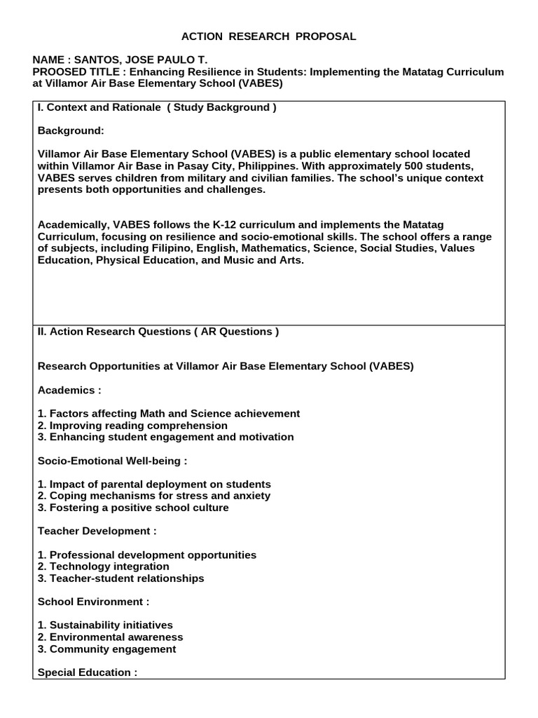 Resilience in VABES Students: Matatag Curriculum | PDF | Needs ...