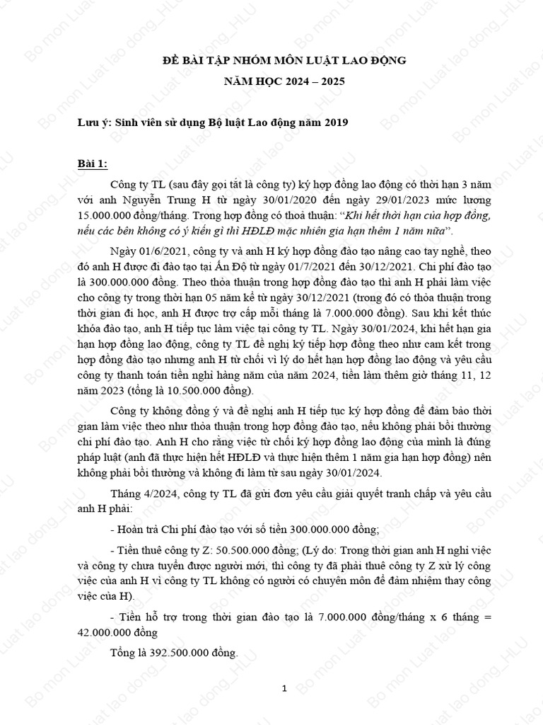 2024 2025 - Bai Tap LLD - Final | PDF