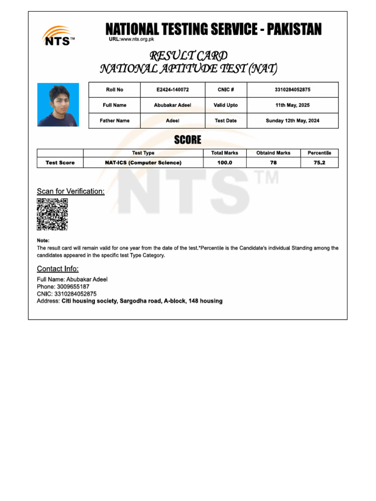 Nts Result | PDF