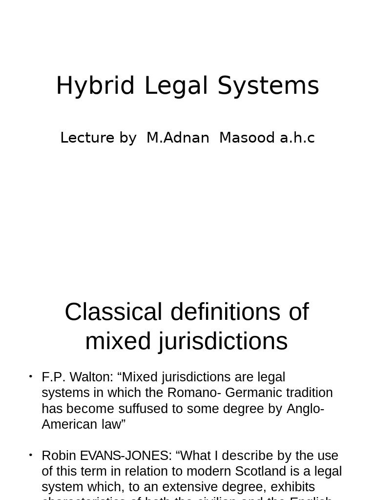 Hybrid Legal Systems | PDF | Common Law | Judgment (Law)
