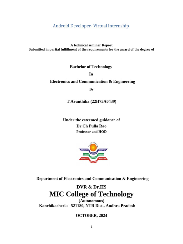 Technical Seminar Report Format | PDF | Software Testing | Android ...