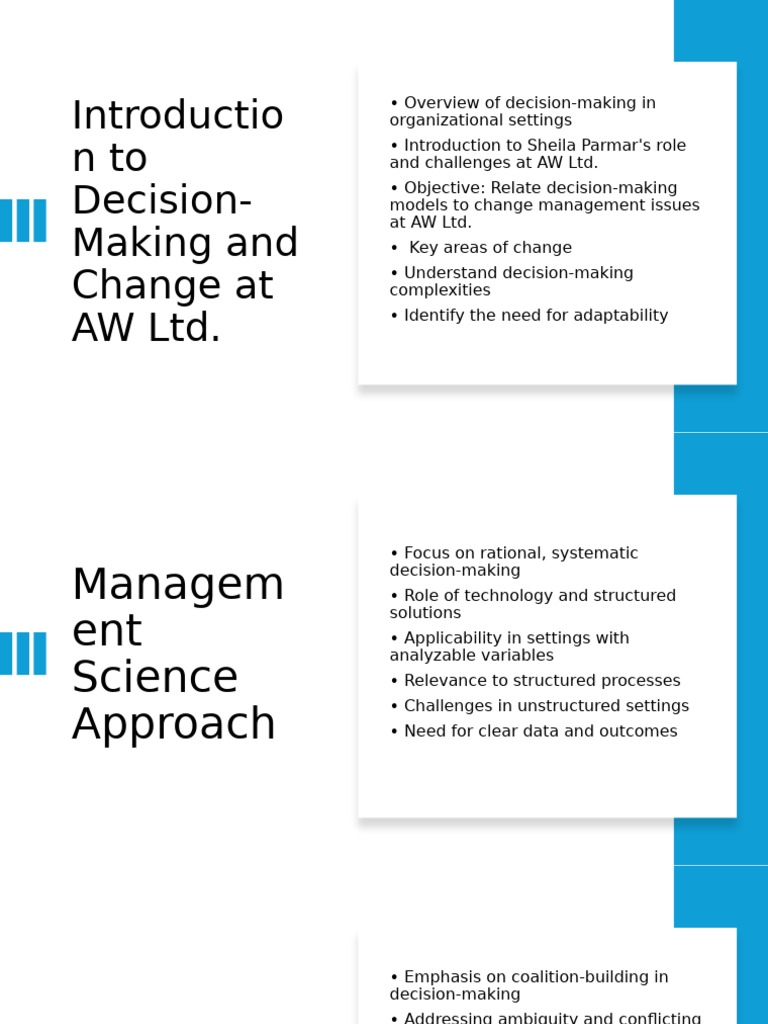 Introduction To Decision-Making and Change at AW LTD | PDF | Decision ...