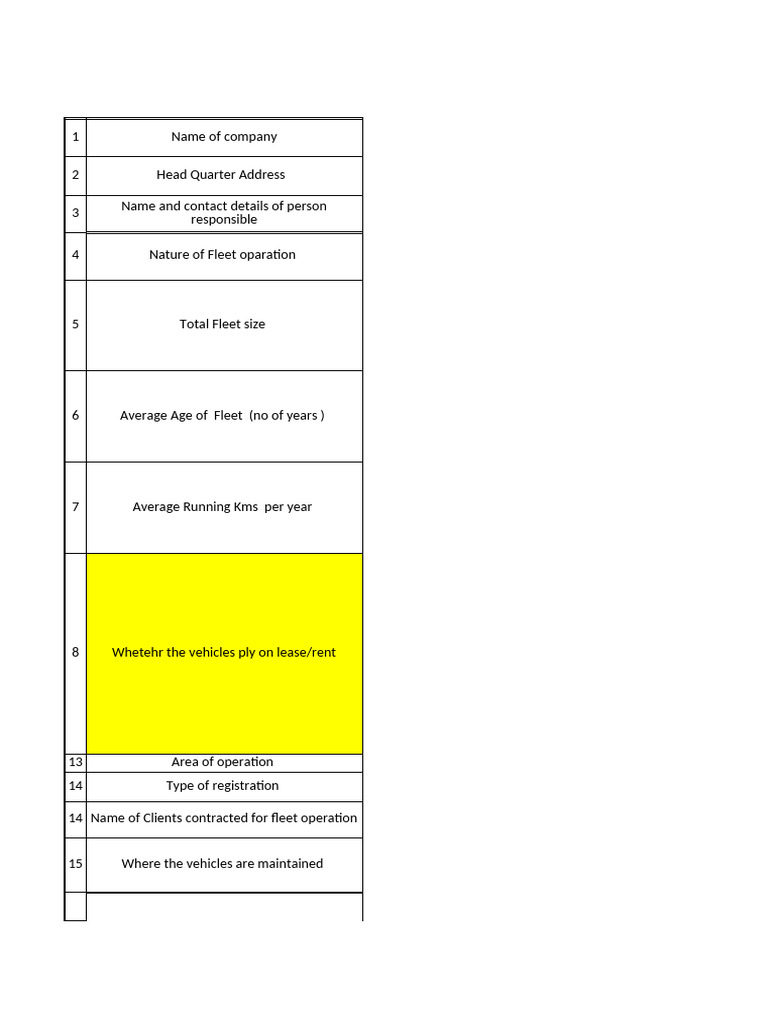 Fleet Proposal Form V1-2 | PDF | Lease | Insurance