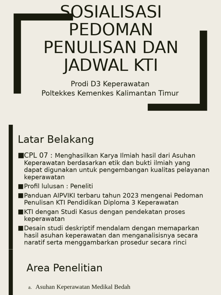 Sosialisasi Pedoman Penulisan KTI | PDF