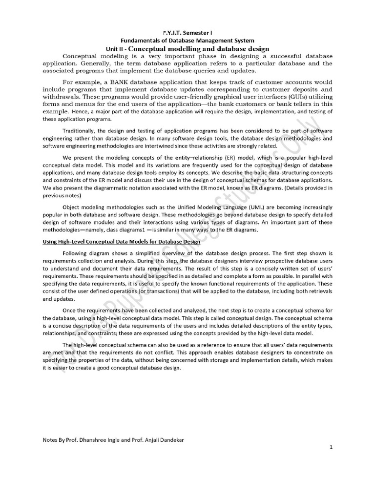 Fyit Dbms Unit 2 Notes | PDF