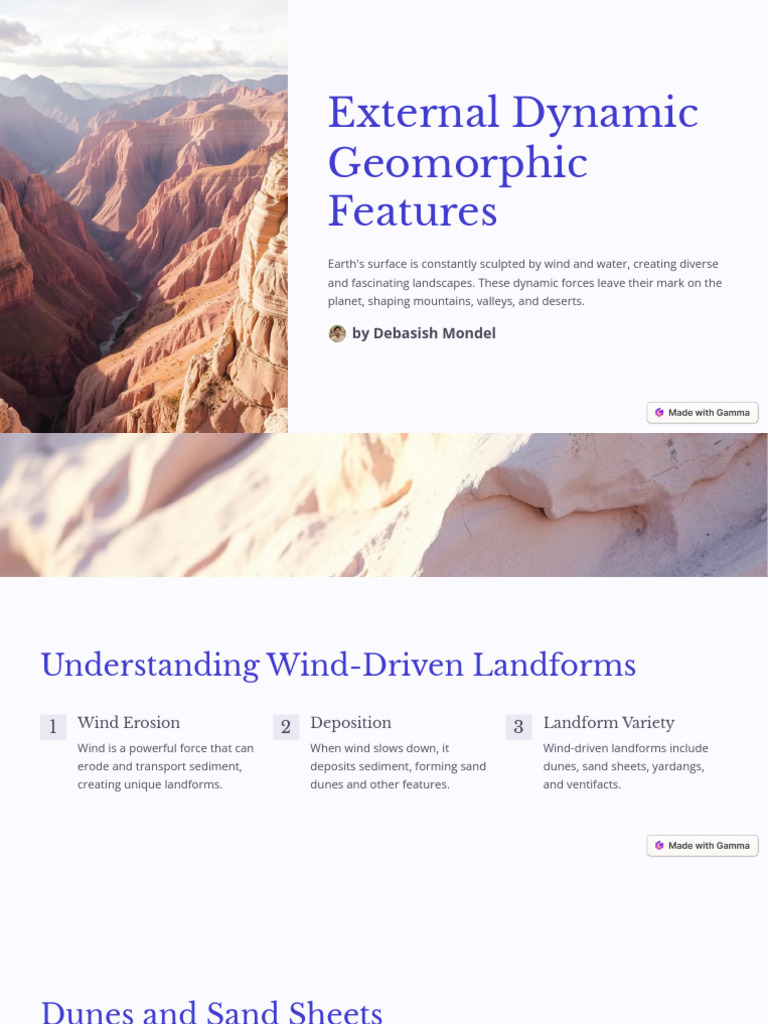 External Dynamic Geomorphic Features | PDF | Erosion | Sediment