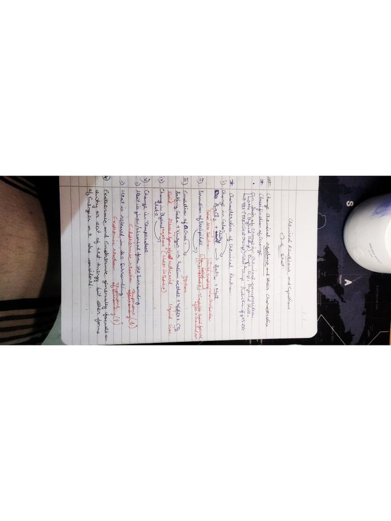 Chemical Reaction and Equations Class 10th Notes | PDF