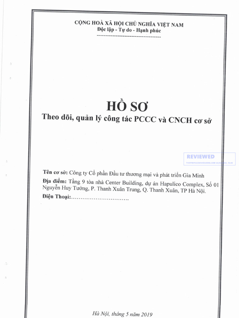 (Thietbipcccbinhduong - Com) Mau 3 (HSQL PCCC) | PDF