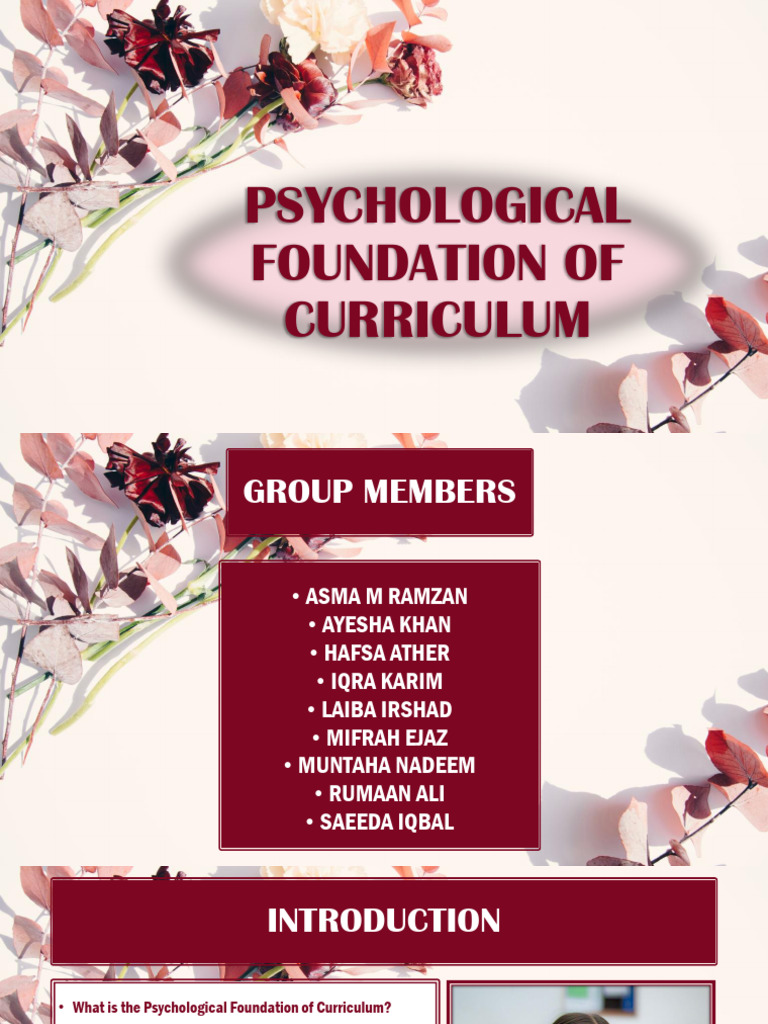 Psychological Foundation of Curriculum - PDF 6 | PDF | Learning ...