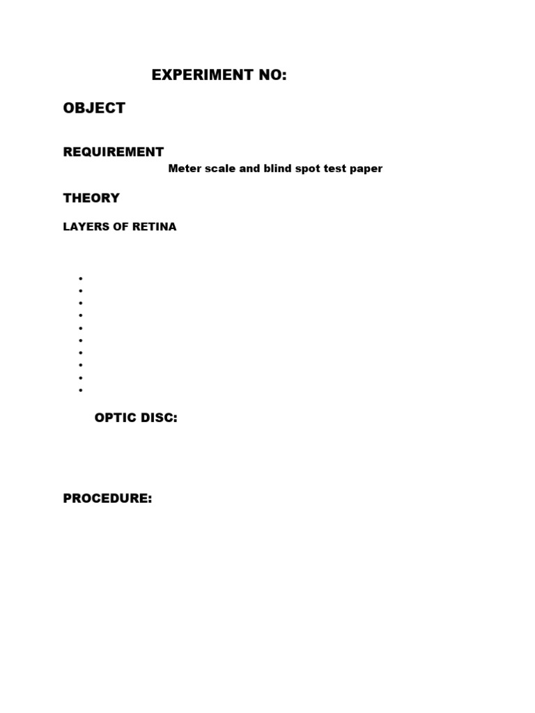 Eye Blind Spot Experiment | PDF | Home & Garden | Wellness
