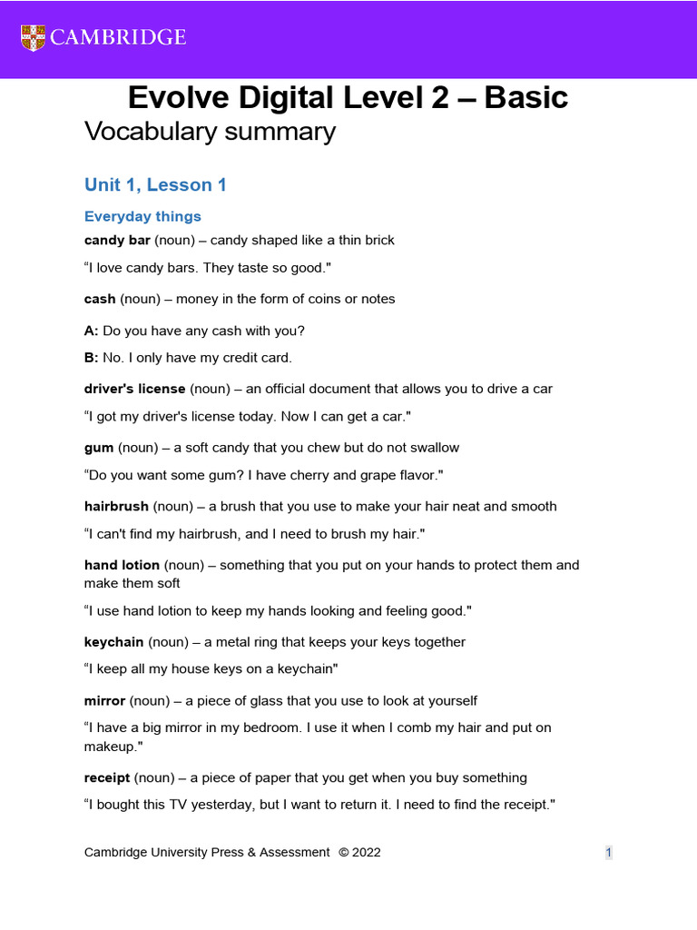 Unit 1 Bs Vocabulary Pdf