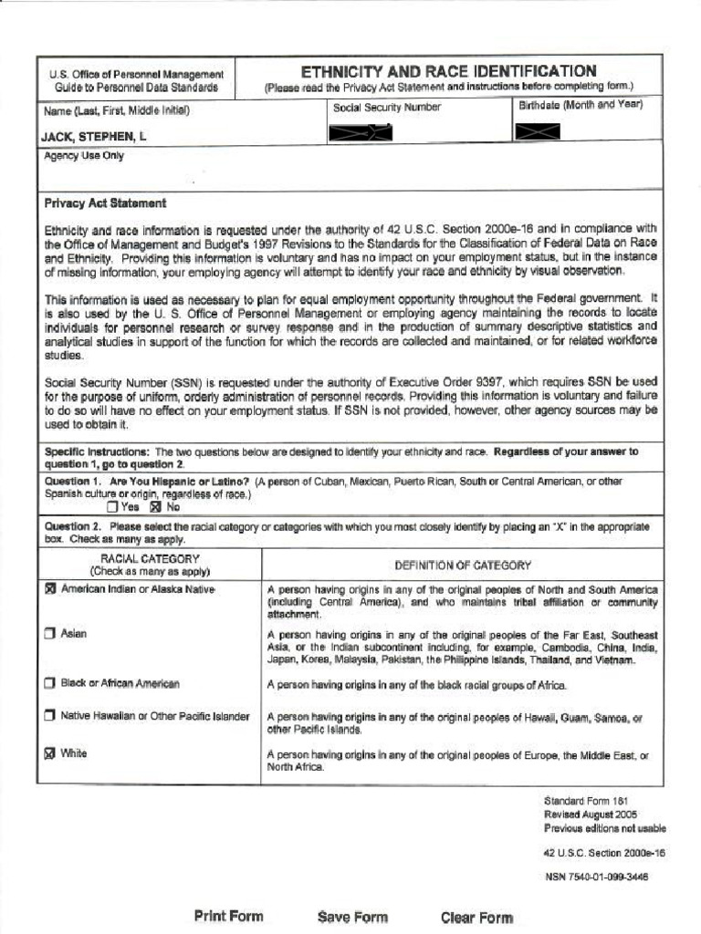Sf-181 Form 2 | PDF