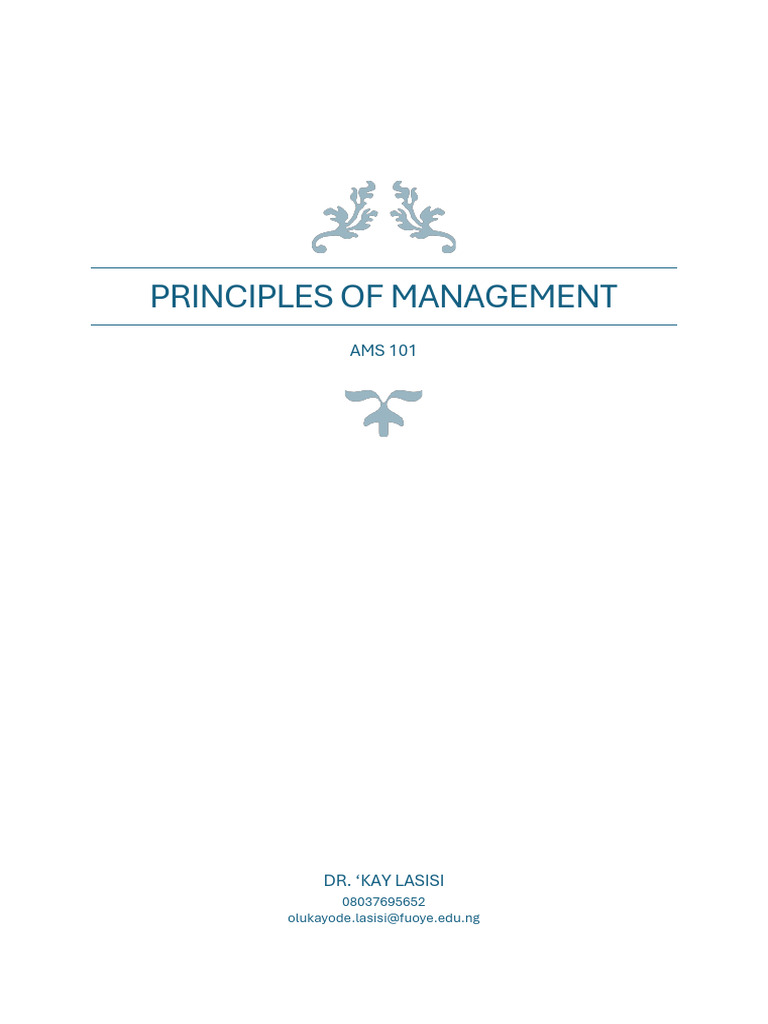 Ams 101 Principles of Management | PDF | Goal | Policy