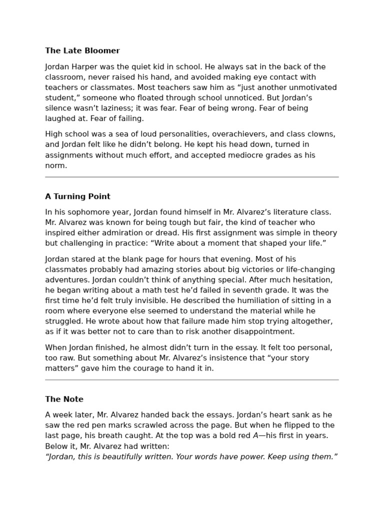 the late bloomer | PDF