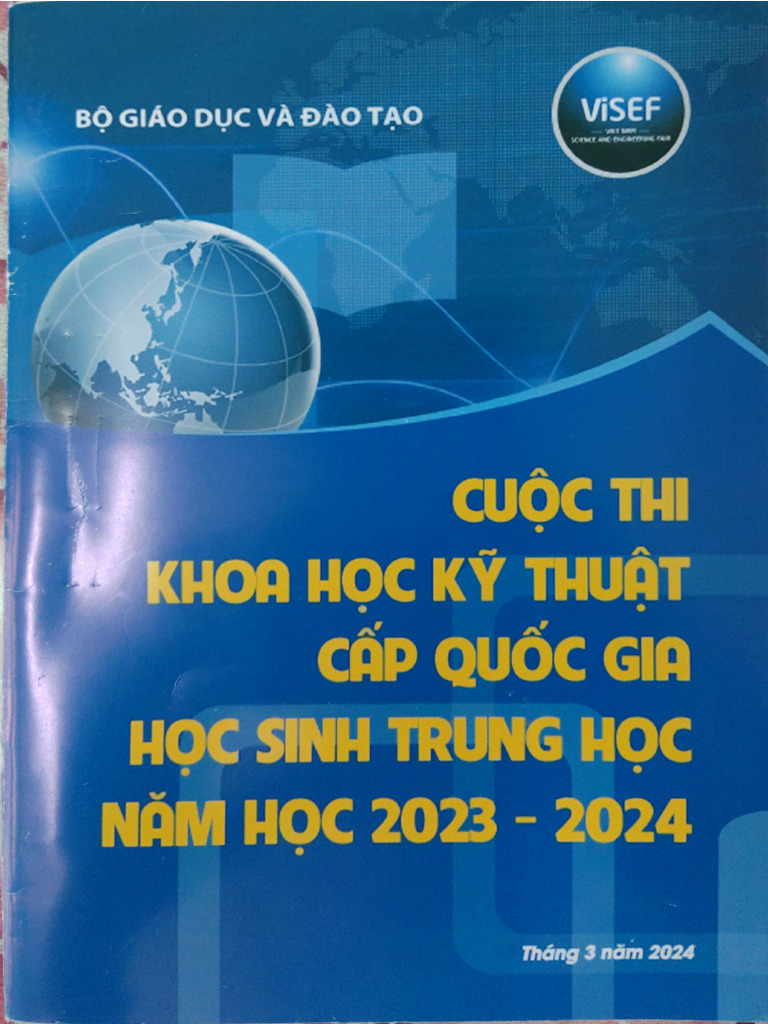 Sổ Tay Cuộc Thi KHKT Cấp Quốc Gia Học Sinh Trung Học Nh 2023-2024 | PDF
