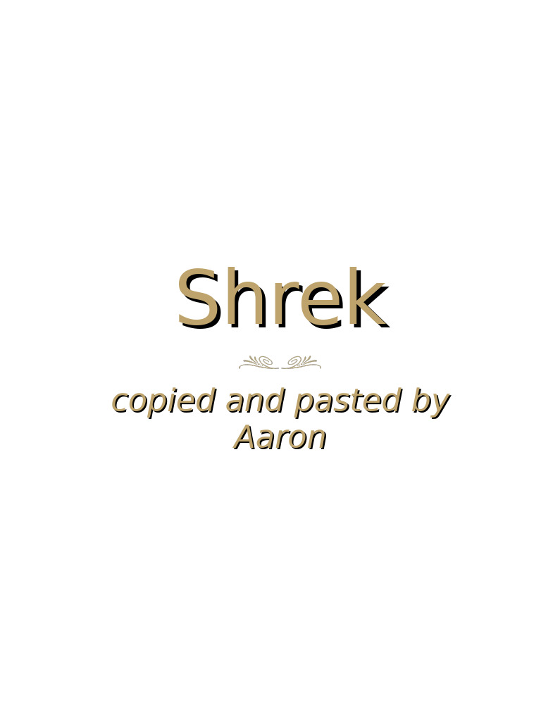 Shrek | PDF | Art | Mystery, Thriller & Crime Fiction