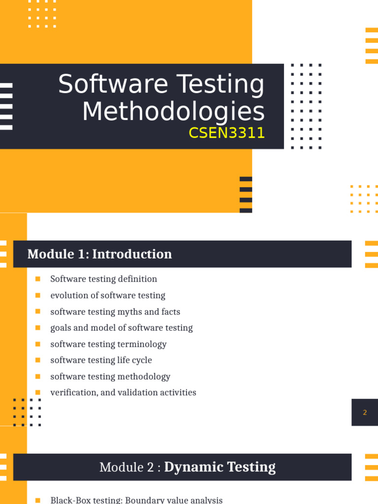 Csen3311 STM Module 1 | PDF | Software Testing | Software Bug