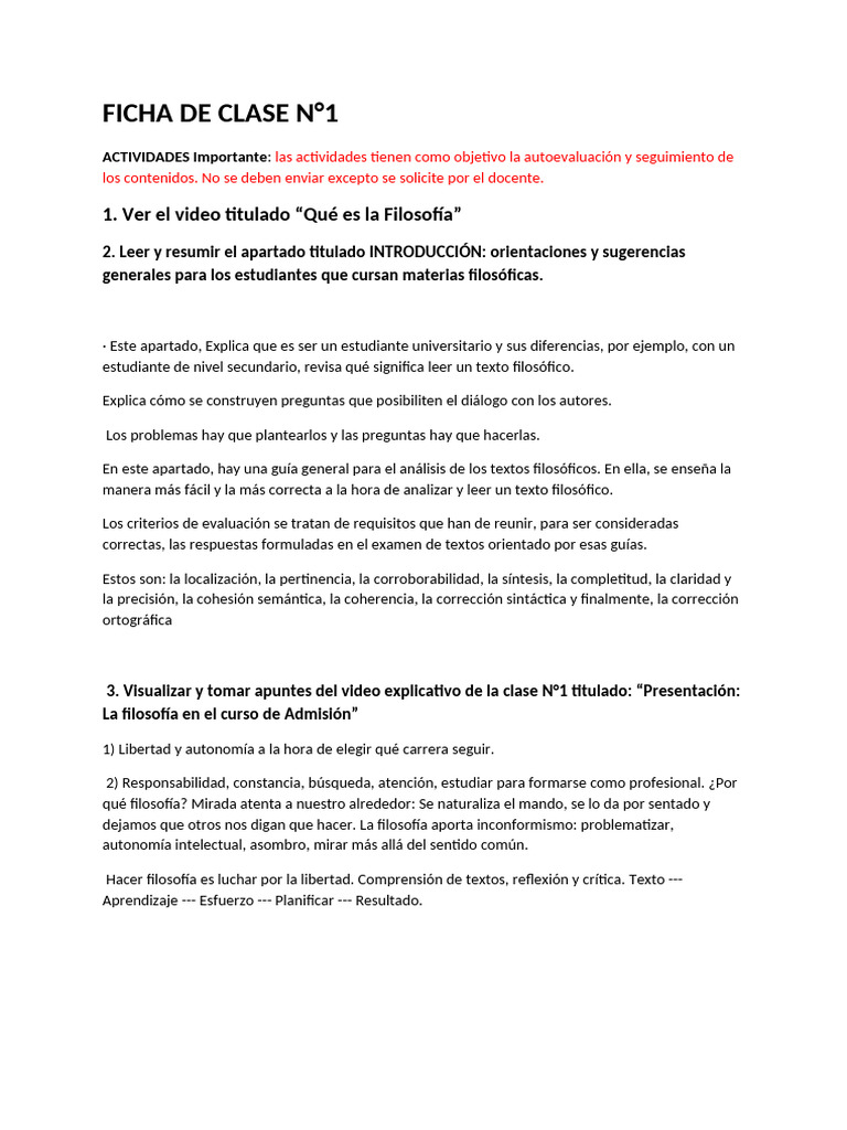 FICHA DE CLASE N.docx FILO TAREA 1 | PDF