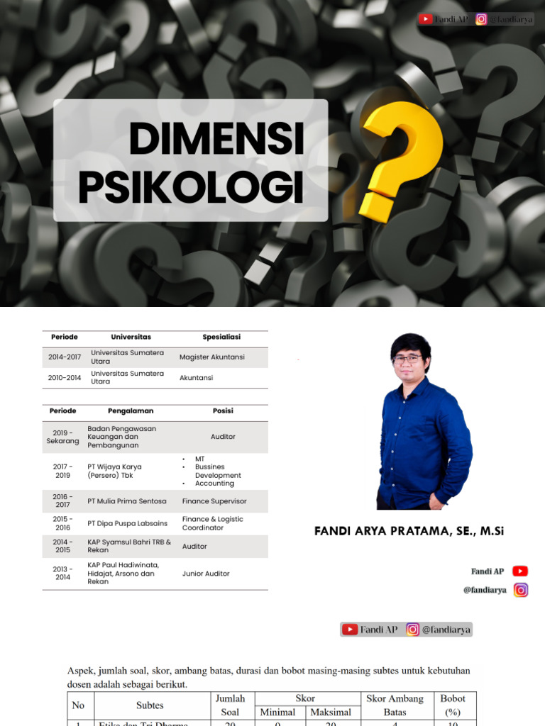 PPT Dimensi Psikologi | PDF