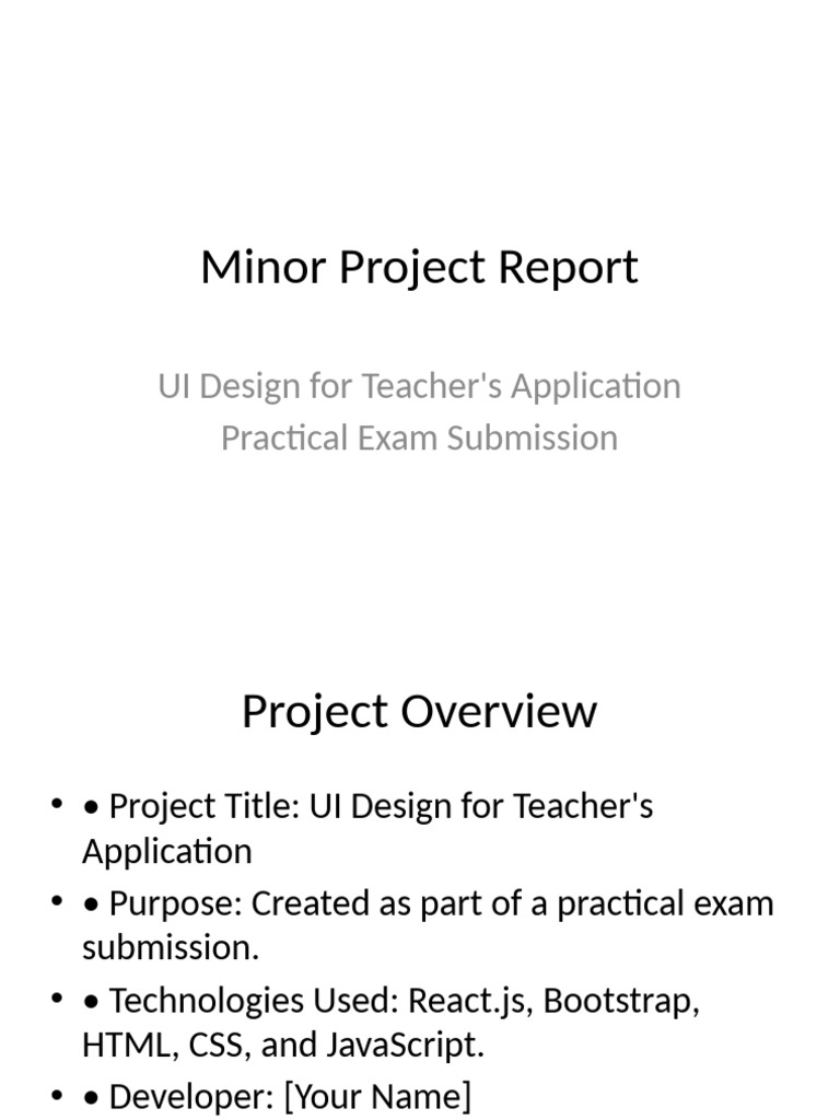 UI Design for Teacher App Report | PDF