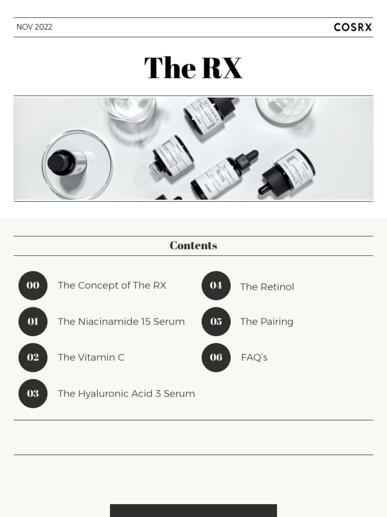 (COSRX) The RX Serum Training Materials | PDF | Vitamin C | Sunscreen