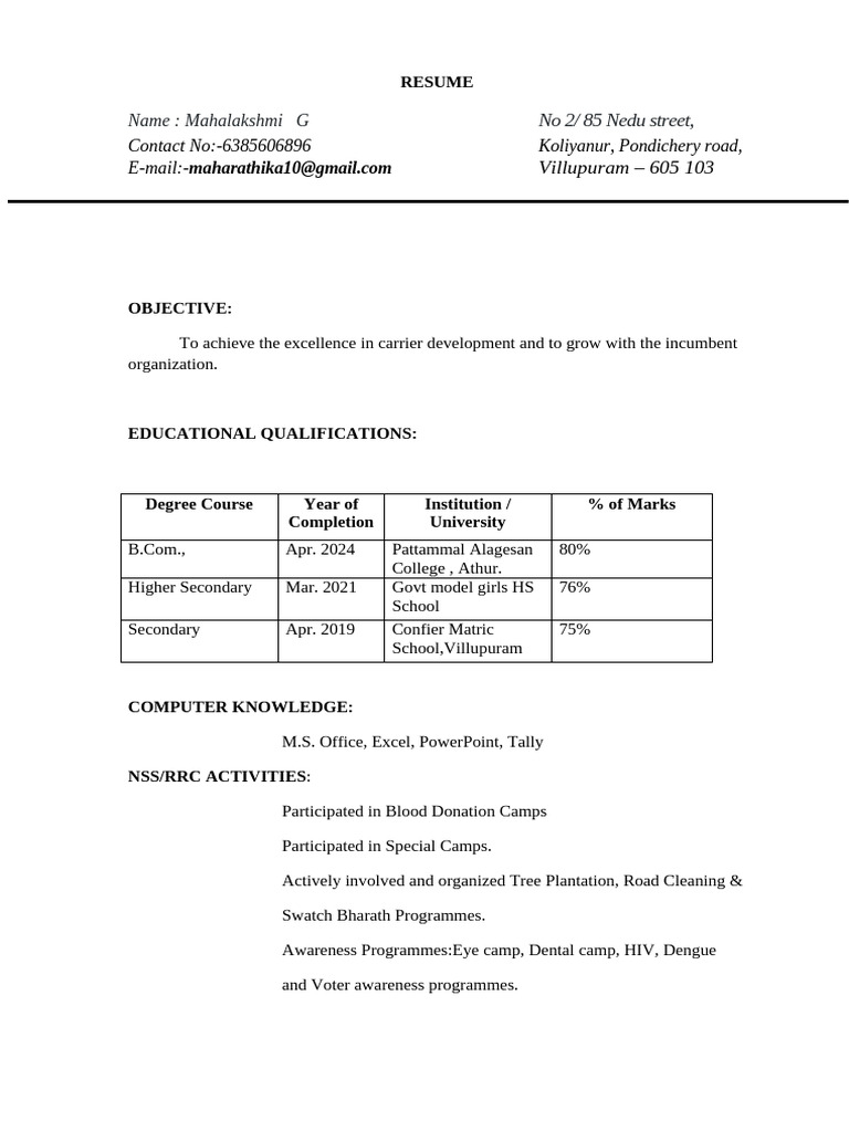 Maha New Resume | PDF