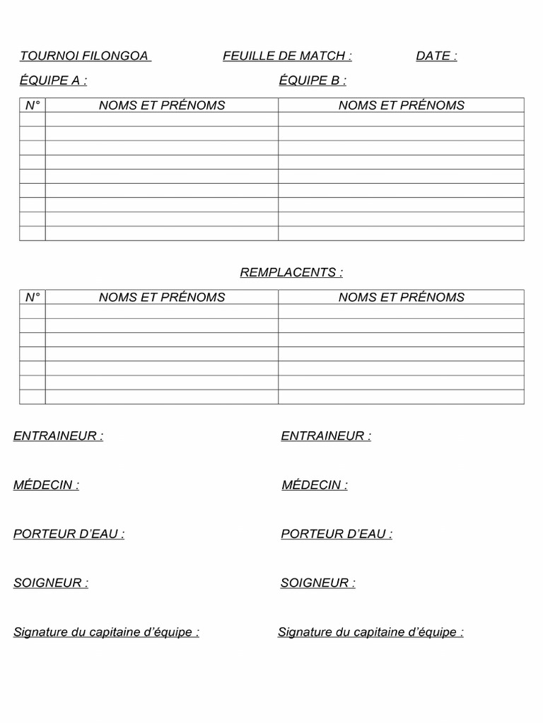 Feuille de Match (2024) | PDF