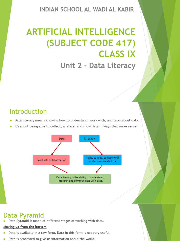 3374897-CLASS IX AI - PART B - unit-2-DATA LITERACY | PDF | Data | Methodology