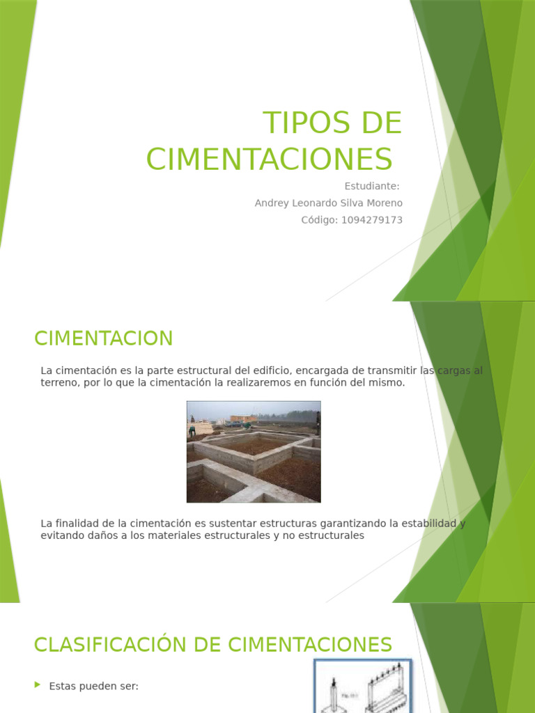 Tipos de Cimentacion | PDF | Fundación (Ingeniería) | Ingeniería de Edificación