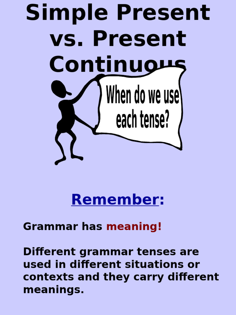 Present Simple Vs Present Continuous | PDF | Semantic Units | Language ...