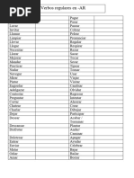 Lista de Verbos Regulares -AR en Español | PDF | Ocio