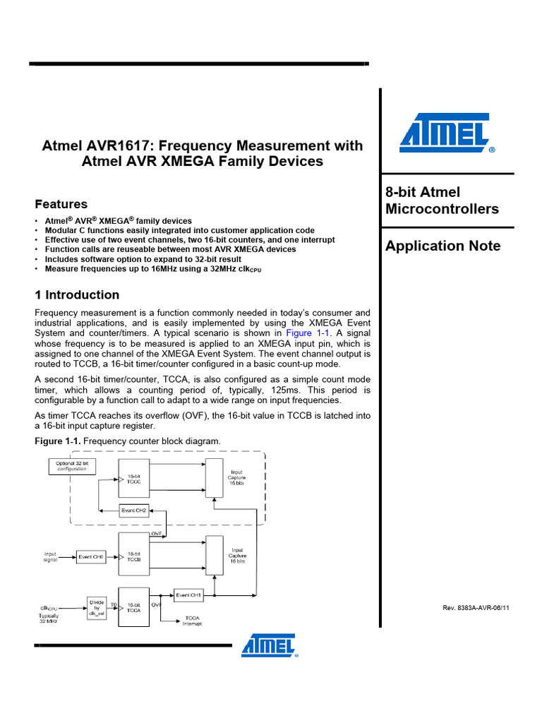 AN - 8383 - AVR1617 Frequency Measurement With AVR XMEGA Family Devices ...