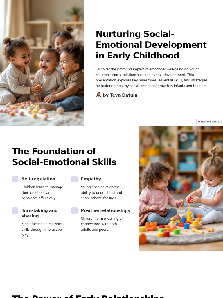 Nurturing Social Emotional Development in Early Childhood | PDF | Wellness