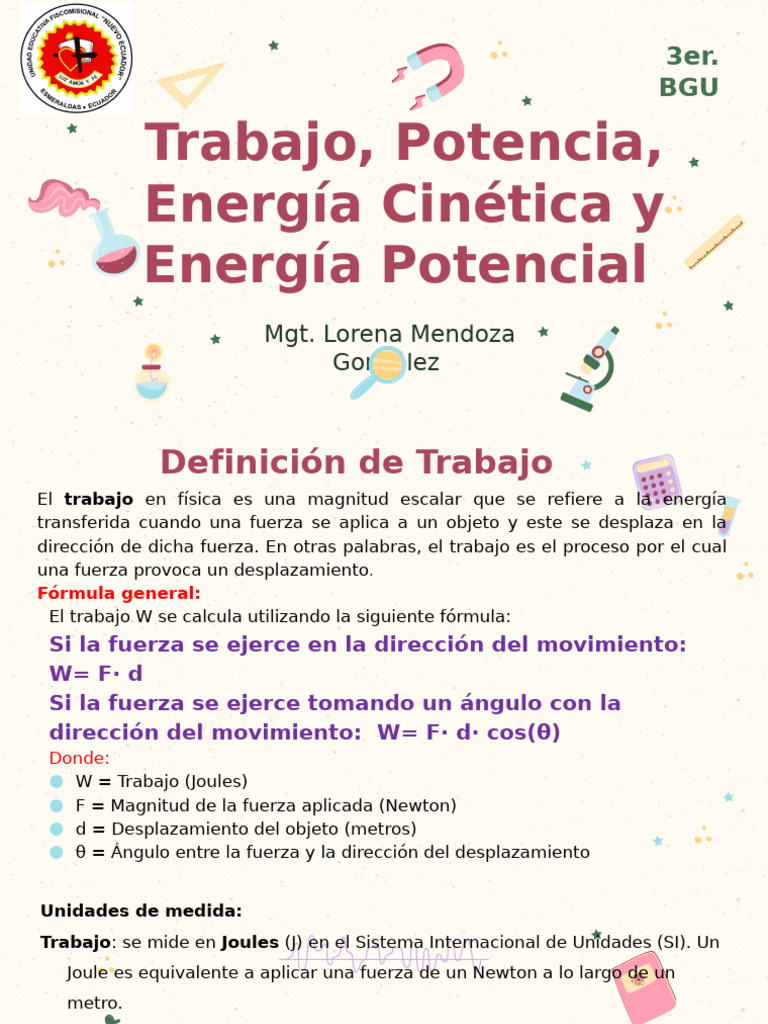 Trabajo, Potencia y Energia | PDF | Fuerza | Ciencias fisicas