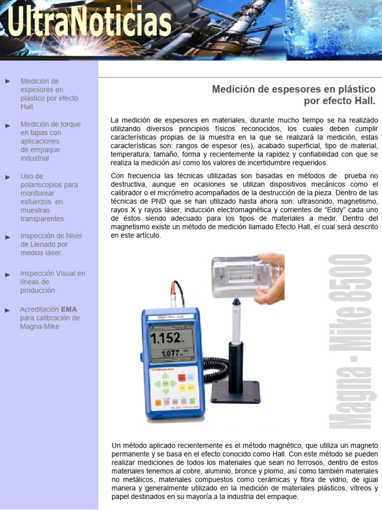 Medición de Espesores por Efecto Hall | PDF | Calibración | Esfuerzo de ...