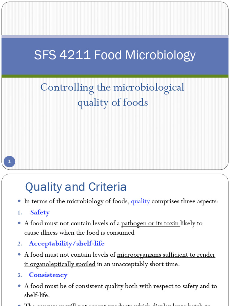Food Microbiology L3 | PDF | Hazard Analysis And Critical Control ...