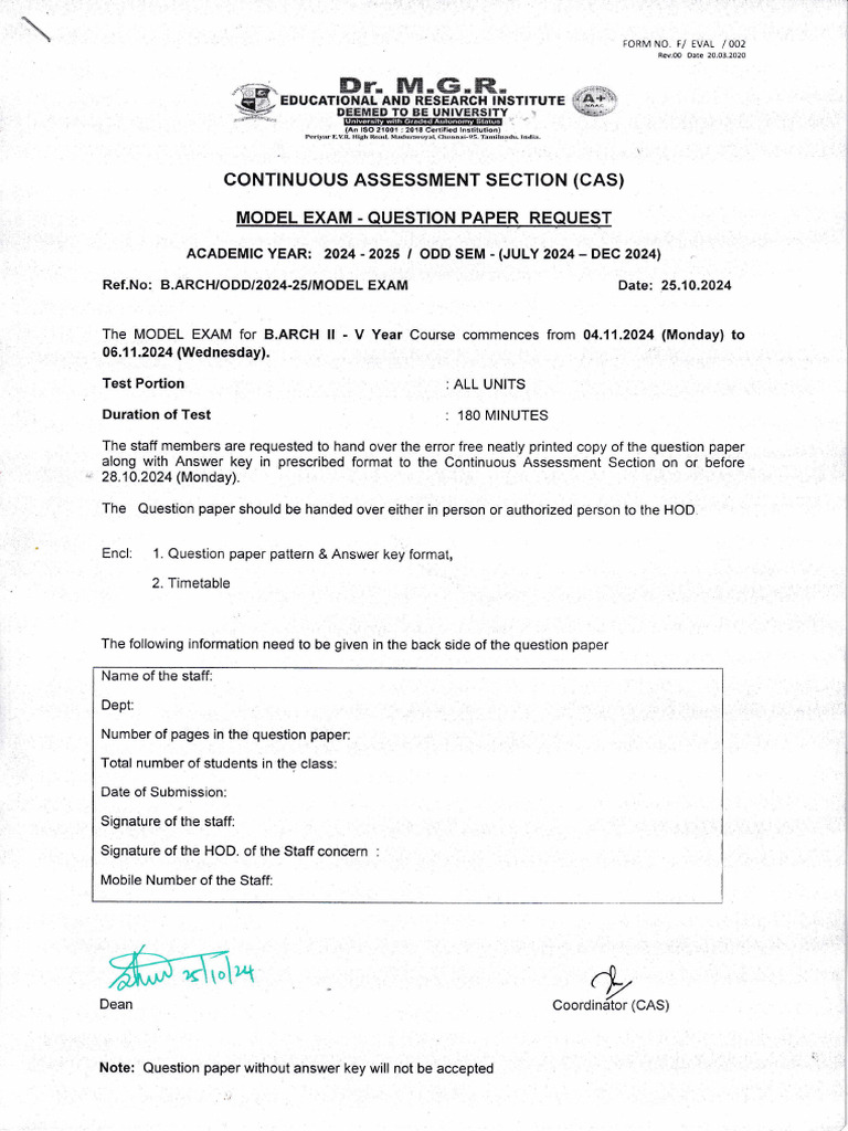 Model Exam Time Table 24.10.24 | PDF | Vocational Education ...