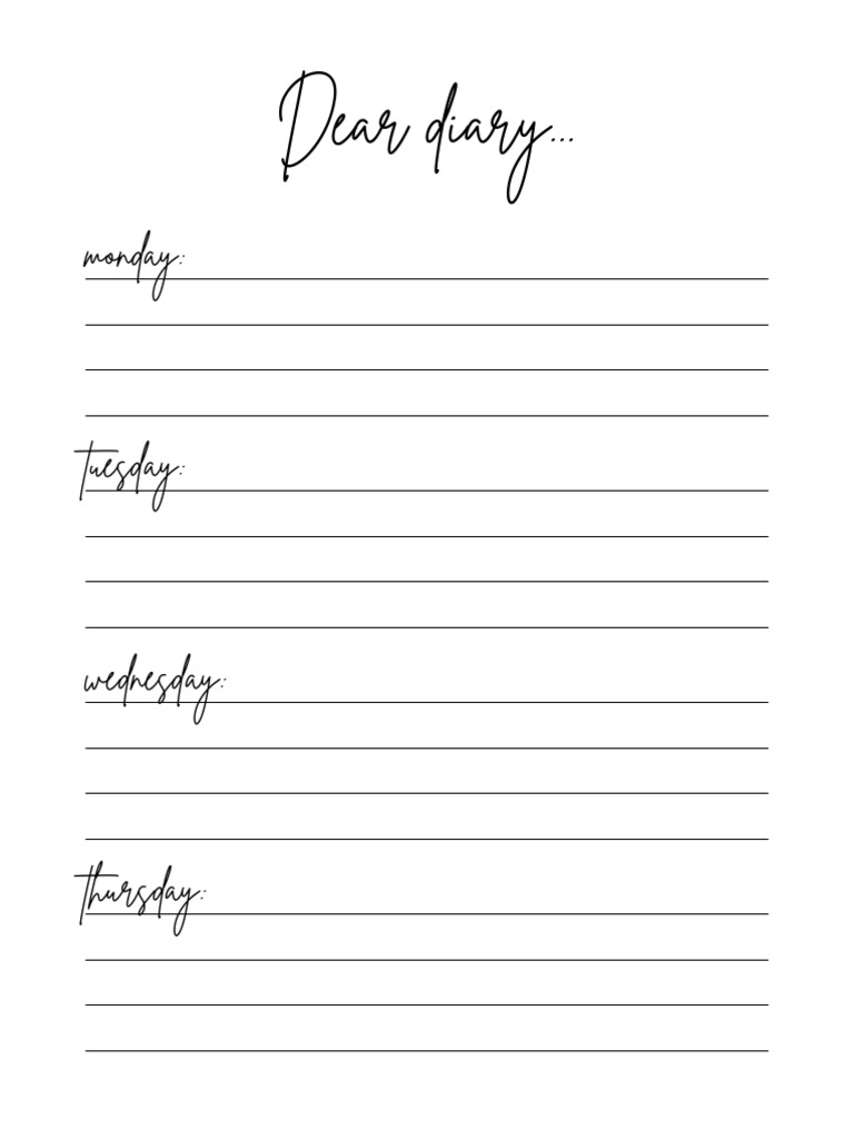 White Simple Diary Pages | PDF