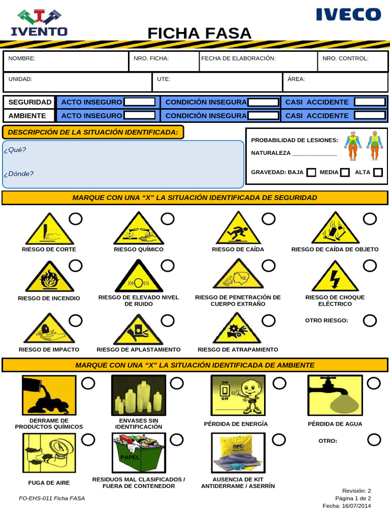 Evaluación de Riesgos Laborales FASA | PDF