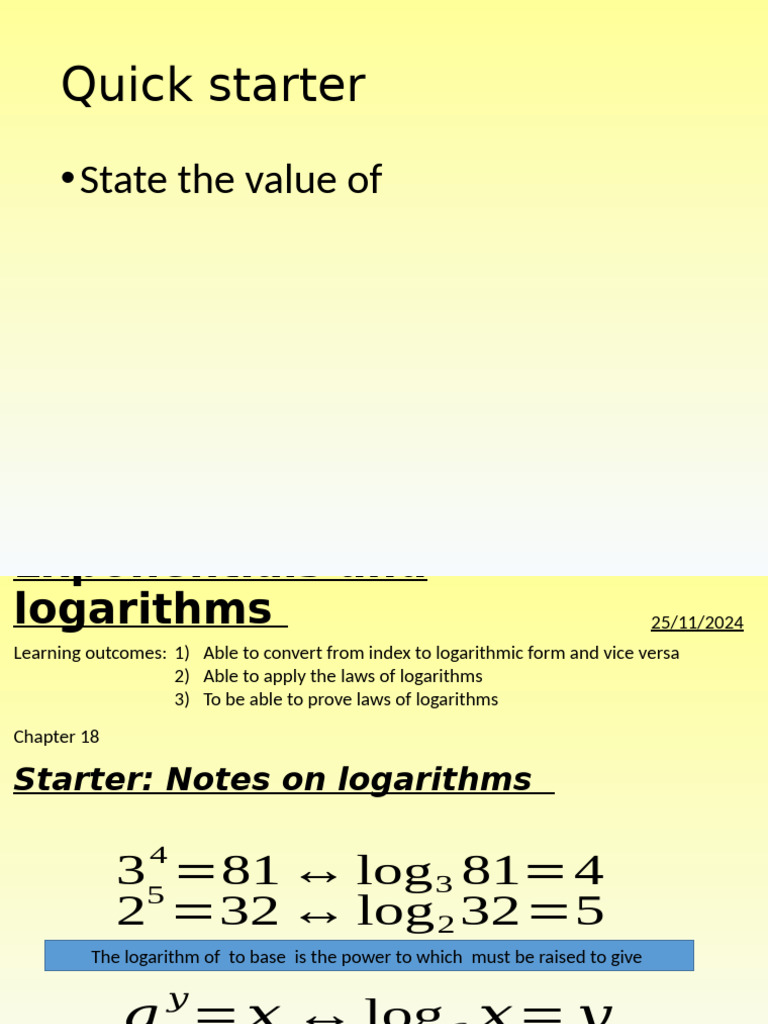 Exponentials and Logarithms Tes | PDF | Logarithm | Mathematics
