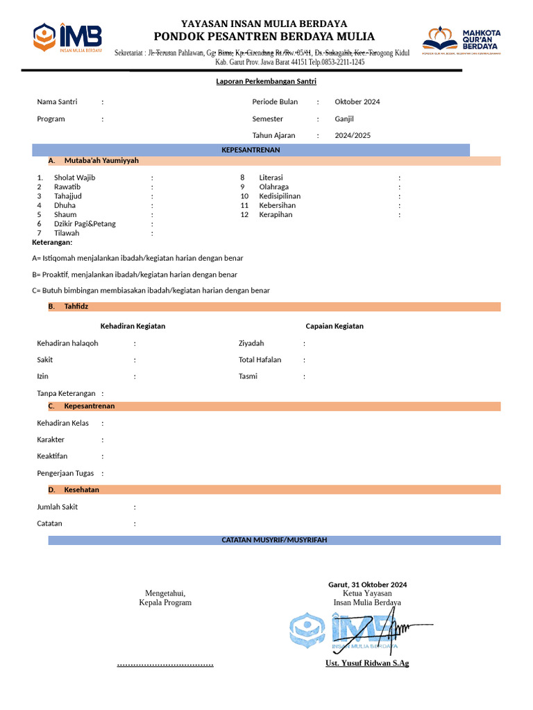 Laporan Perkembangan MQB | PDF