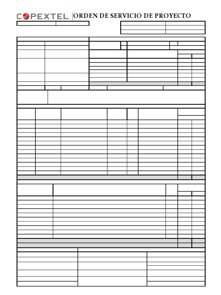 Modelo Orden de Servicios - Proyecto | PDF
