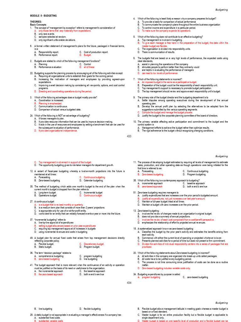 10 X08 Budgeting | PDF | Budget | Forecasting