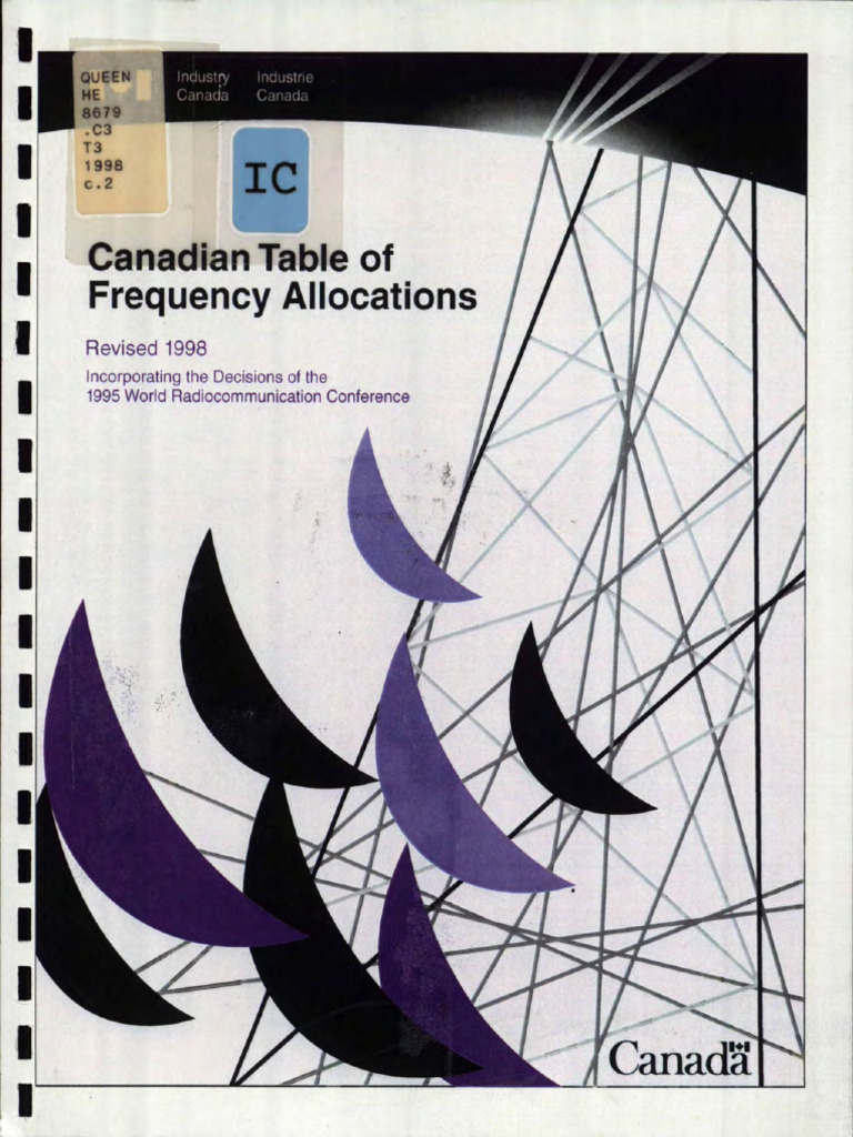 Canadian Table of Frequency Allocations, 9 KHZ To 275 GHZ, 1998 | PDF ...