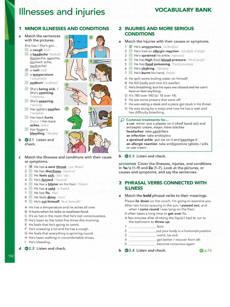 Illnesses Vocab | PDF