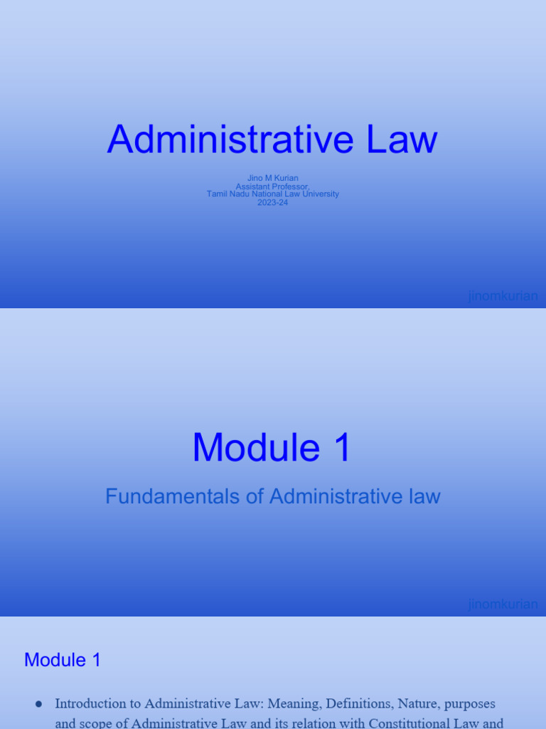 Adm Module 1 | PDF | Administrative Law | Rule Of Law