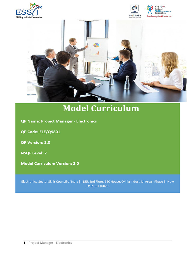 Project Manager Curriculum - Electronics | PDF | Project Management ...