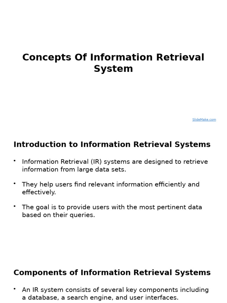Concepts Of Information Retrieval System Pdf Information Retrieval